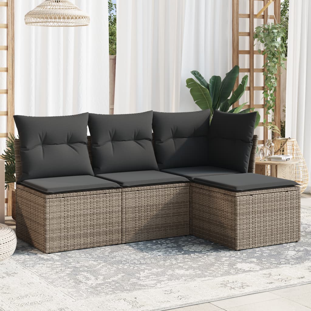 Buy Garden Sofa Set with Cushions Modular Sofa Outdoor Lounge Set Poly ...