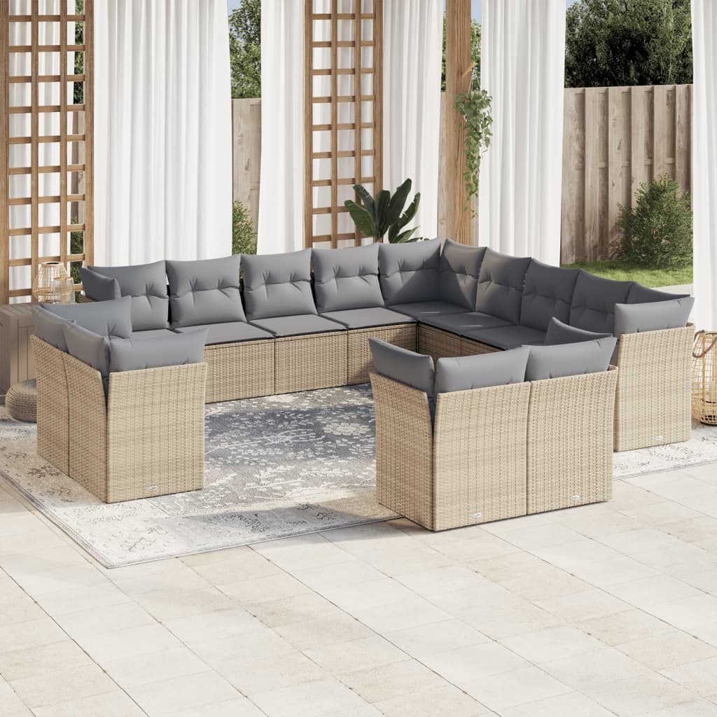 Buy Garden Sofa Set with Cushions Modular Sofa Outdoor Lounge Set Poly ...