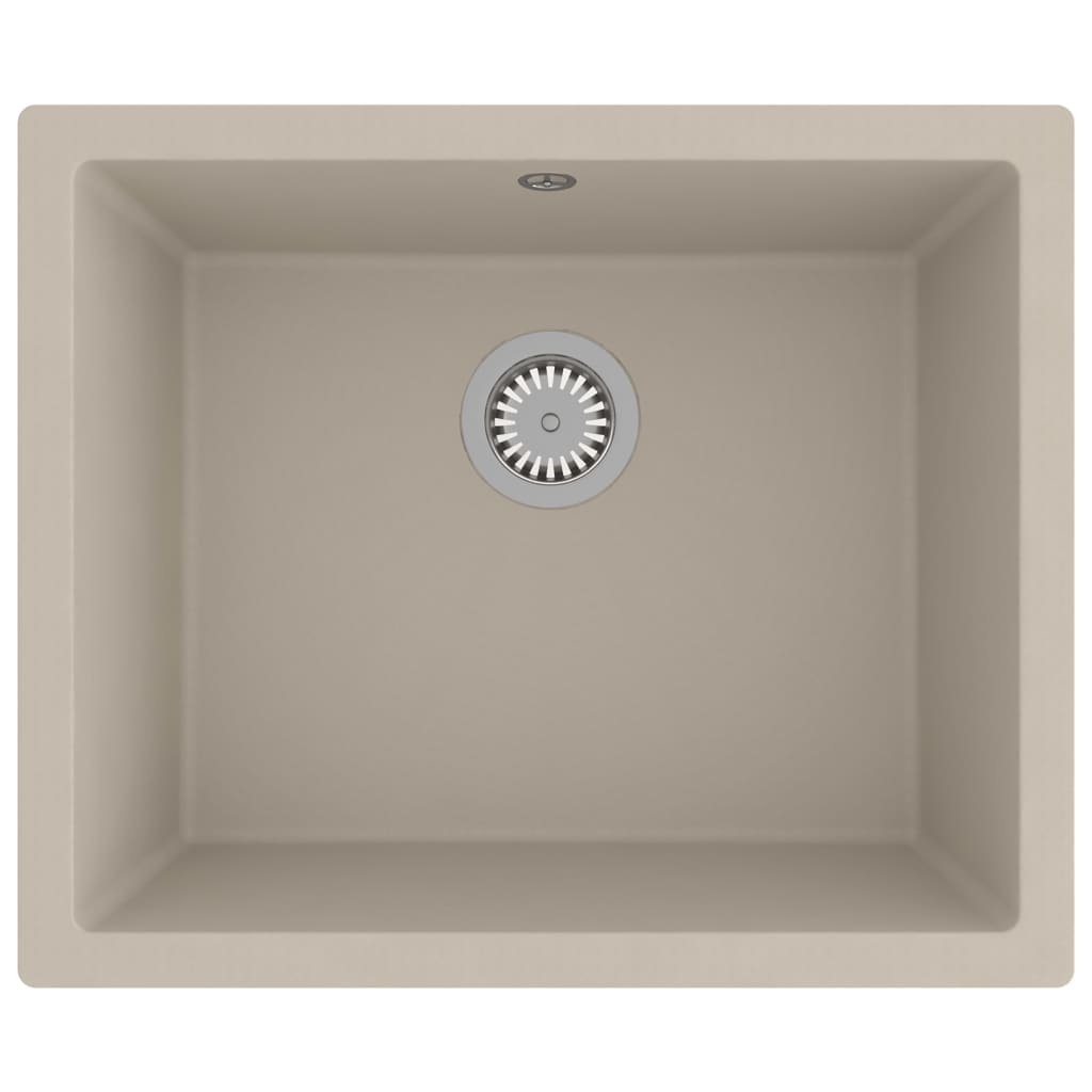 Buy Kitchen Sink with Overflow Hole Beige Granite Bathroom Granite ...