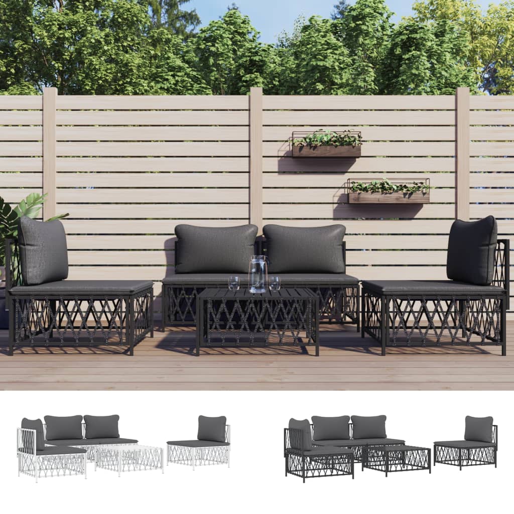Buy Outdoor Lounge Set 5 Piece Patio Sectional Sofa Set with Cushions ...