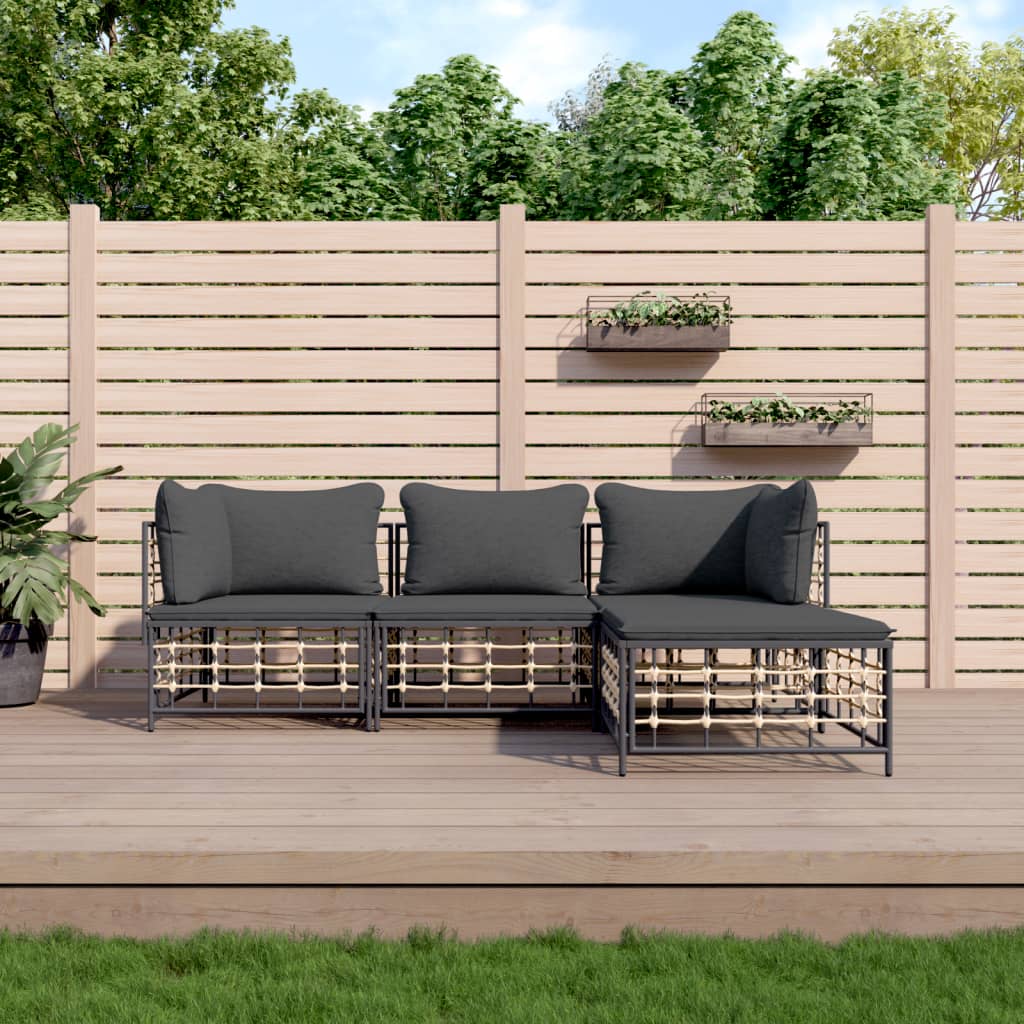 Buy Outdoor Lounge Set Outdoor Sectional Sofa Set with Cushions Poly ...
