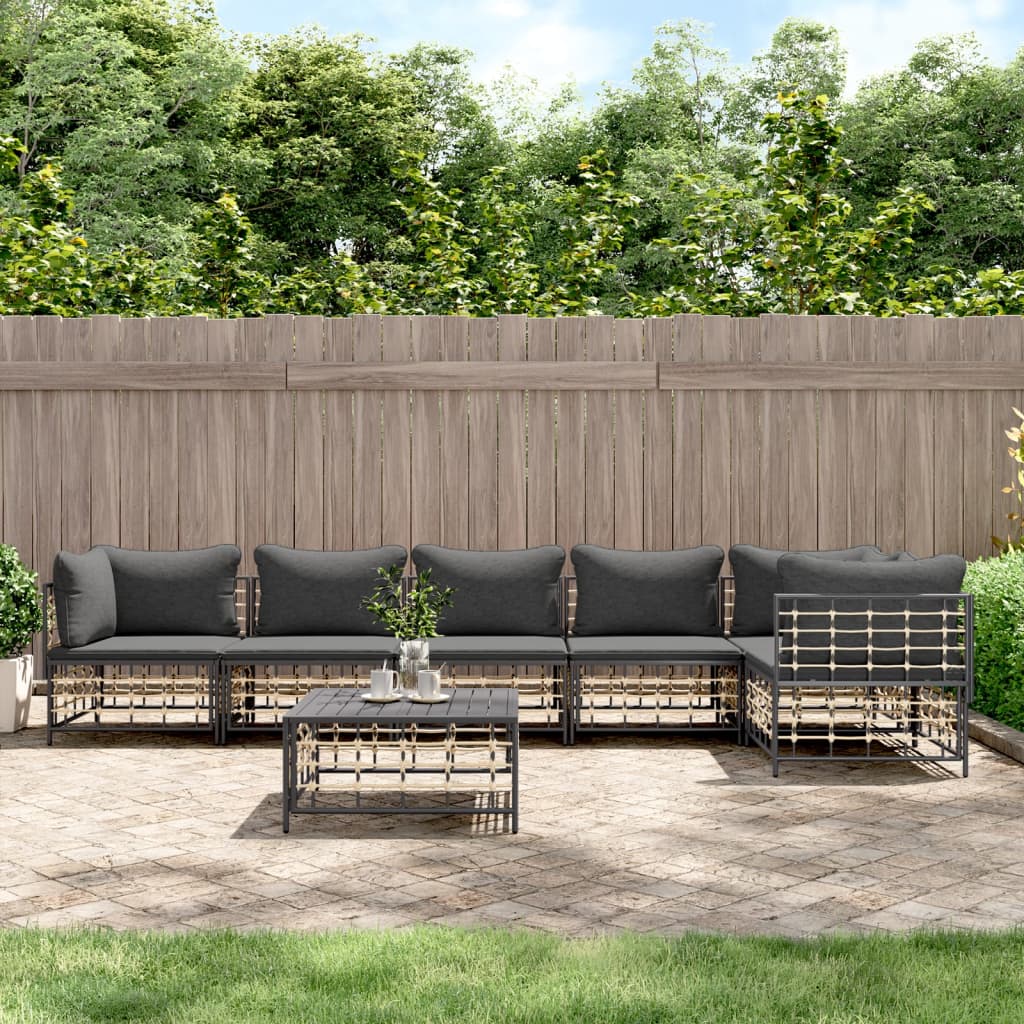 Buy Outdoor Lounge Set Outdoor Sectional Sofa Set with Cushions Poly ...