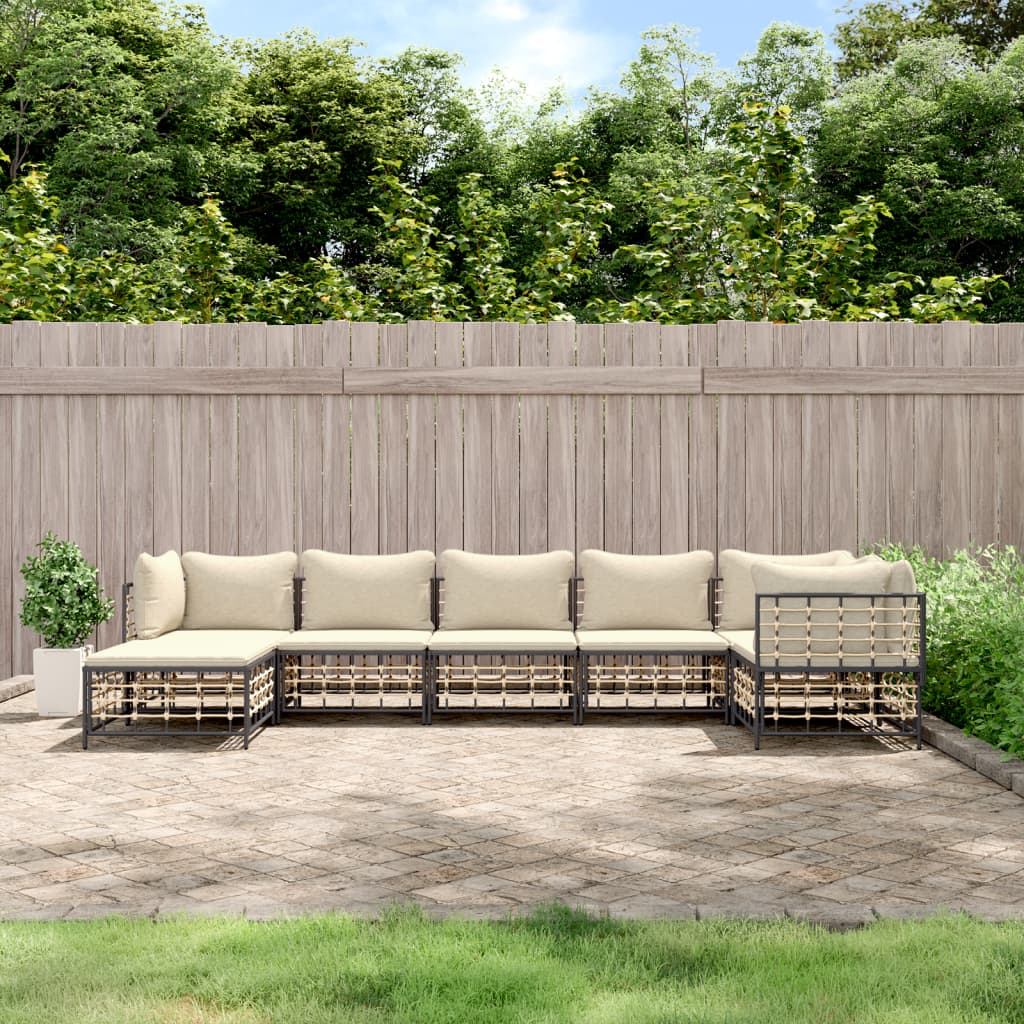 Buy Outdoor Lounge Set Outdoor Sectional Sofa Set with Cushions Poly ...