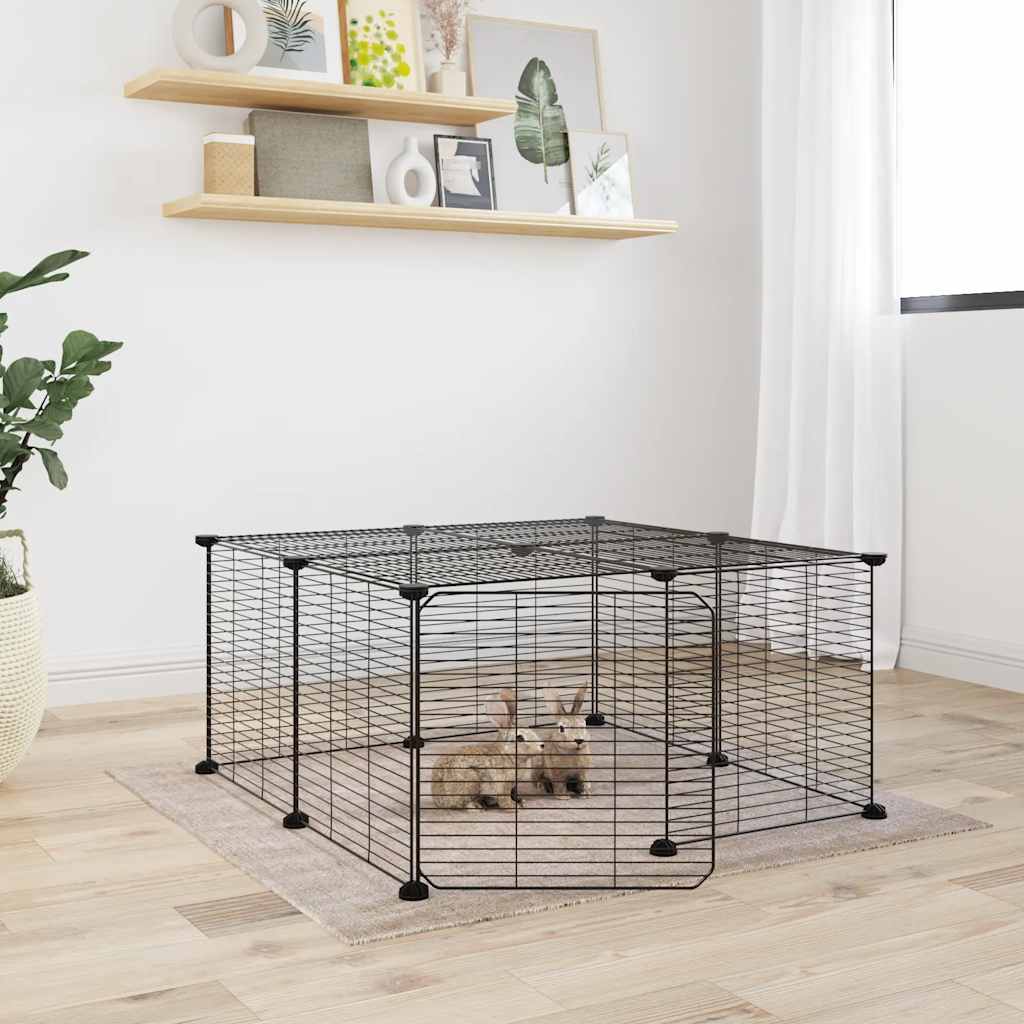 Buy Pet Cage Rabbit Hutch Dog Playpen Puppy Carrier with Door Black ...