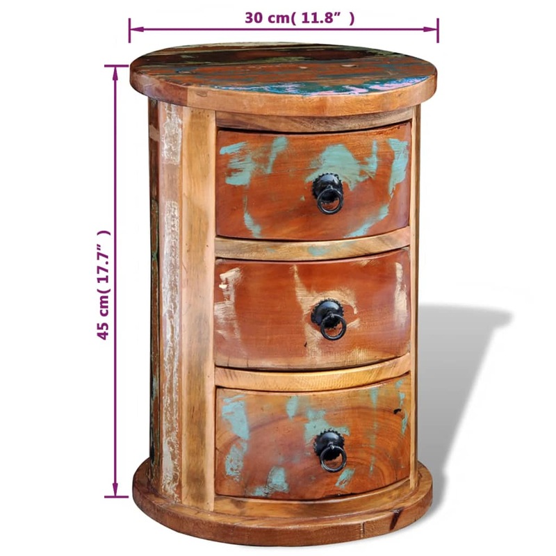 Reclaimed Cabinet with 3 Drawers Solid Wood - MyDeal