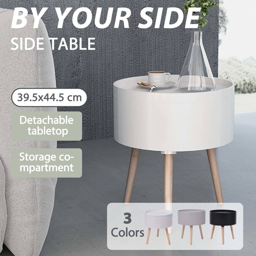 Buy Side Table with Serving Tray Round Display Unit Stand Multi Colours ...