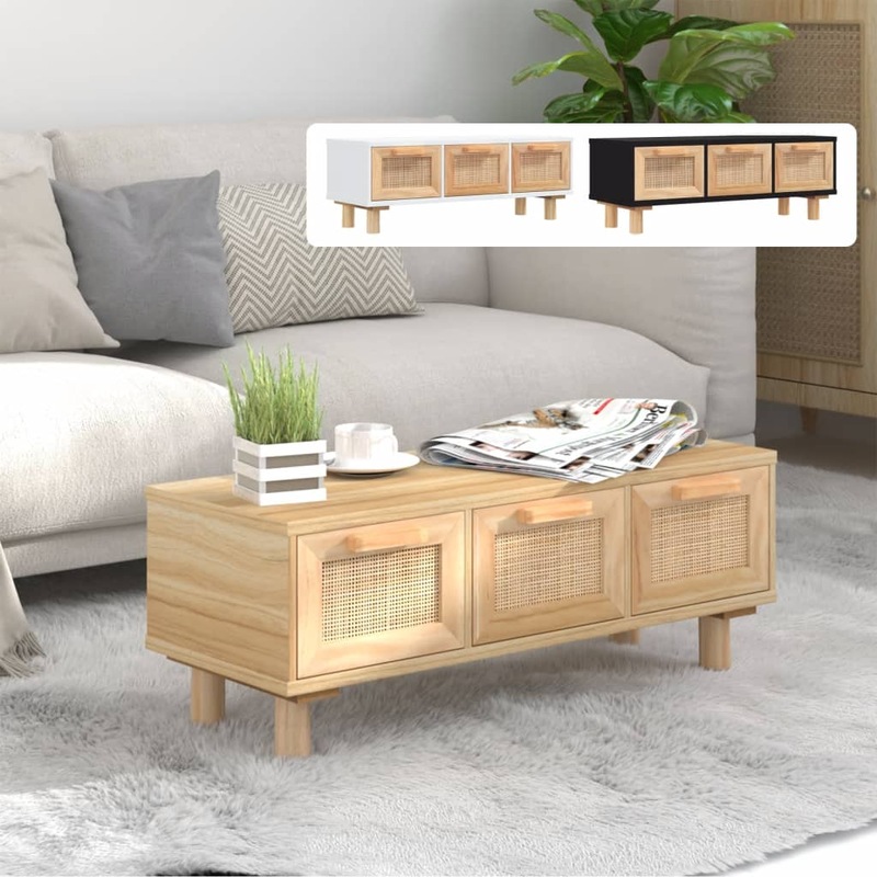 Buy Solid Wood Pine Coffee Table Engineered Wood Modern Table Multi Colours vidaXL - MyDeal
