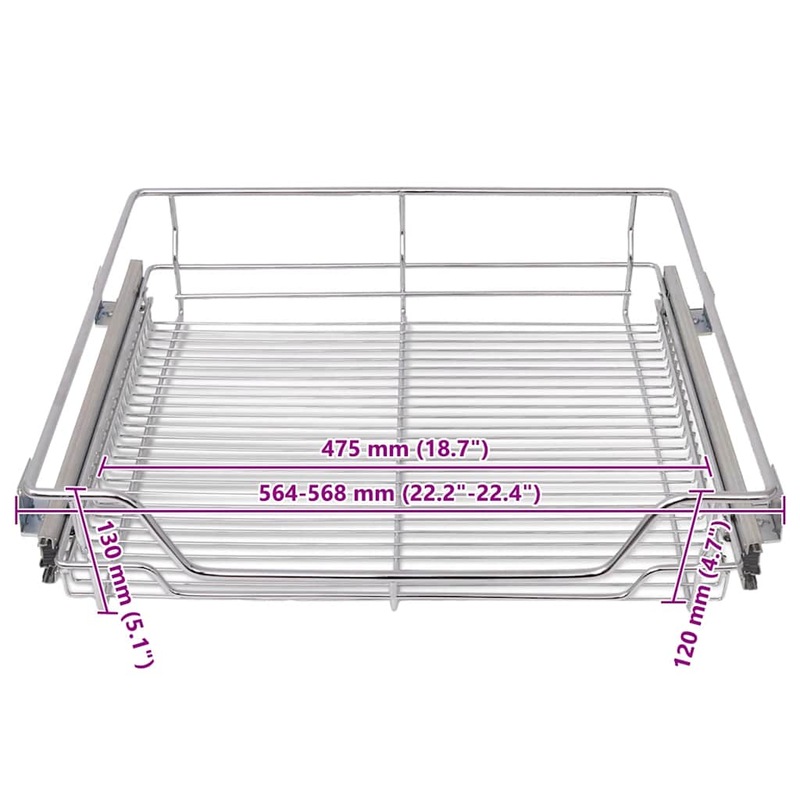 Pull-Out Wire Baskets 2 pcs Silver 600 mm - MyDeal