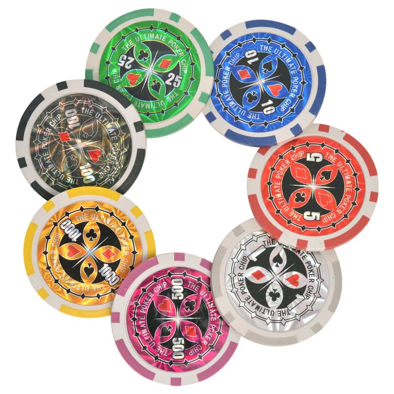 Buy Combine Poker/Blackjack Set with 600 Laser Chips Aluminium - MyDeal
