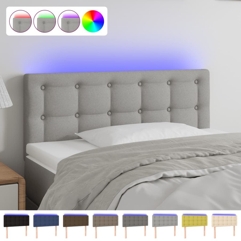 Buy LED Headboard Fabric Bedhead Bed Header Frame Base Multi Colours ...