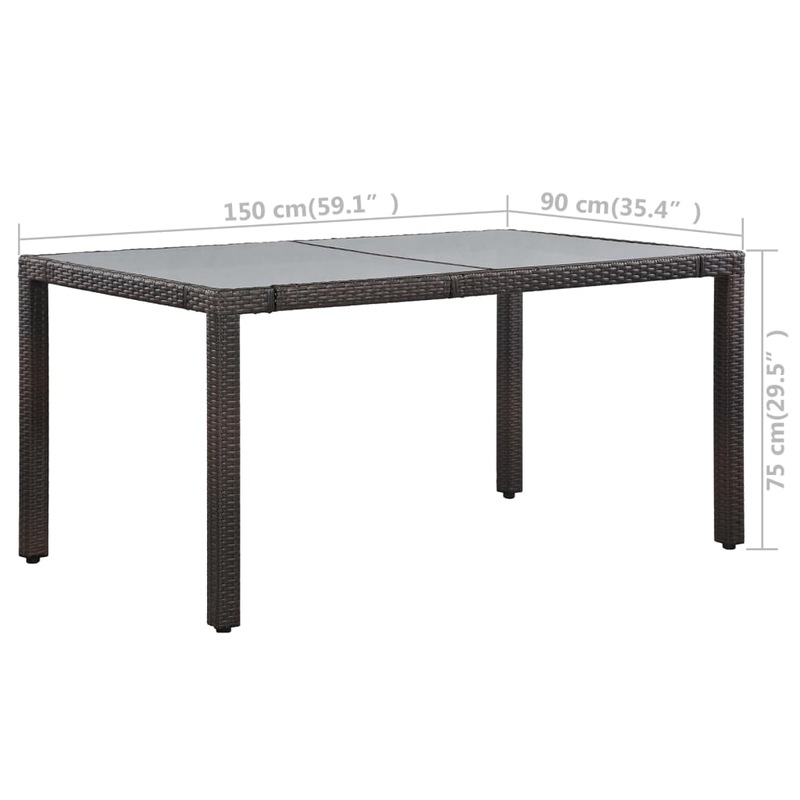 Buy 7 Piece Outdoor Dining Set Poly Rattan Brown vidaXL - MyDeal