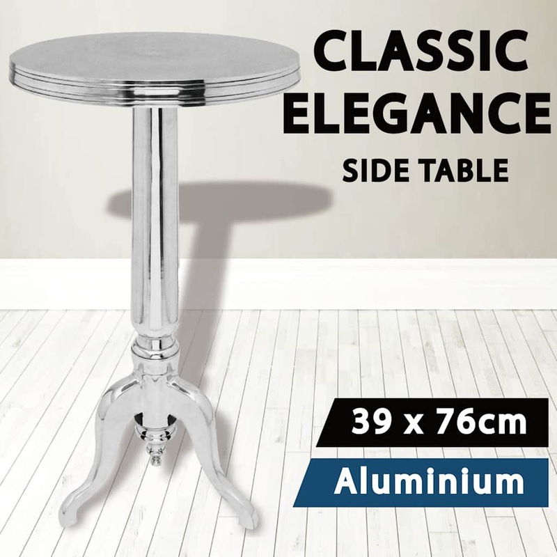 Buy Side Table Round Aluminium Silver - MyDeal