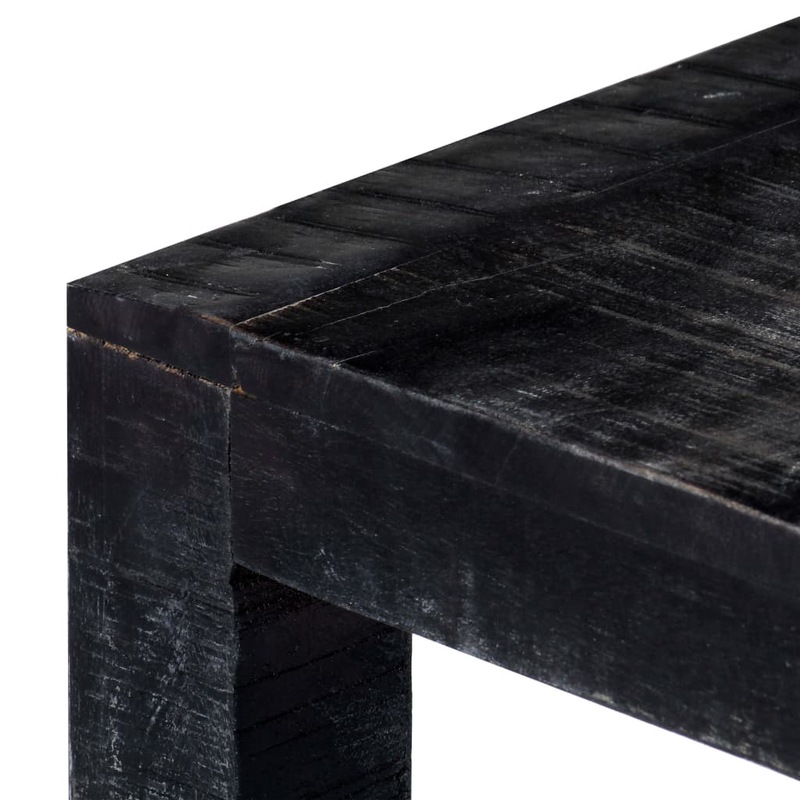 Coffee Table Black 110x50x35 cm Solid Mango Wood - MyDeal