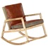 Buy Rocking Chair Brown Real Leather and Solid Mango Wood vidaXL - MyDeal