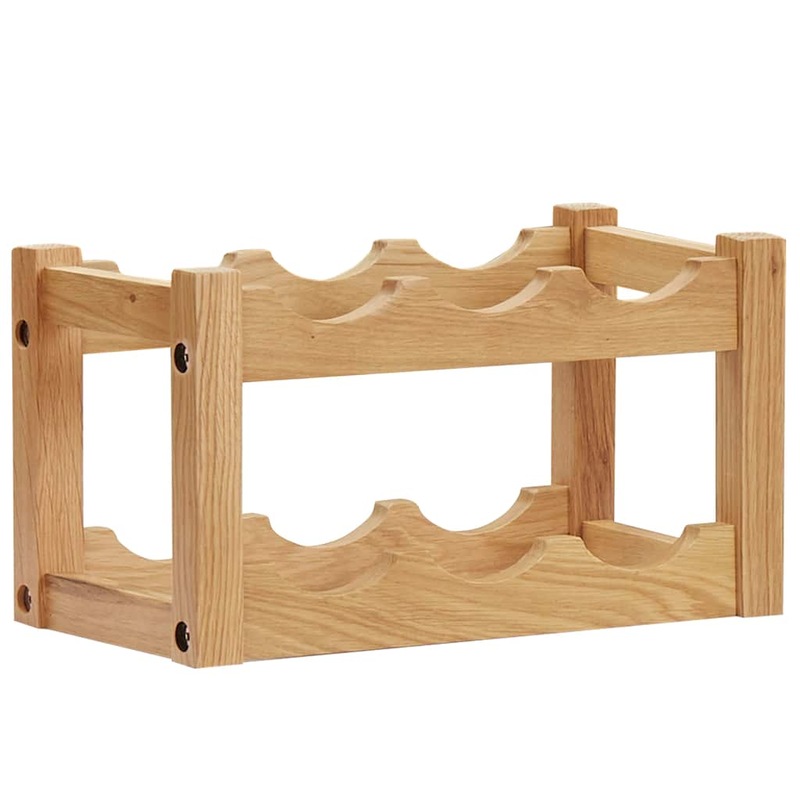 Buy Wine Rack for 6 Bottles 37x21x21 cm Solid Oak Wood - MyDeal