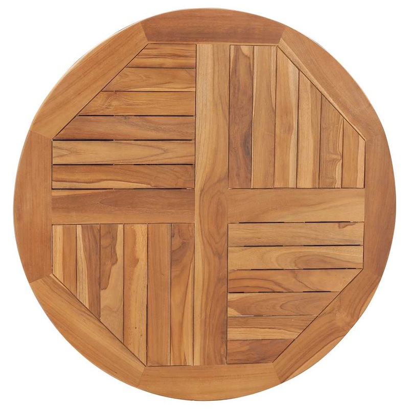 Buy Table Top Solid Teak Wood Round 2.5 cm 80 cm - MyDeal