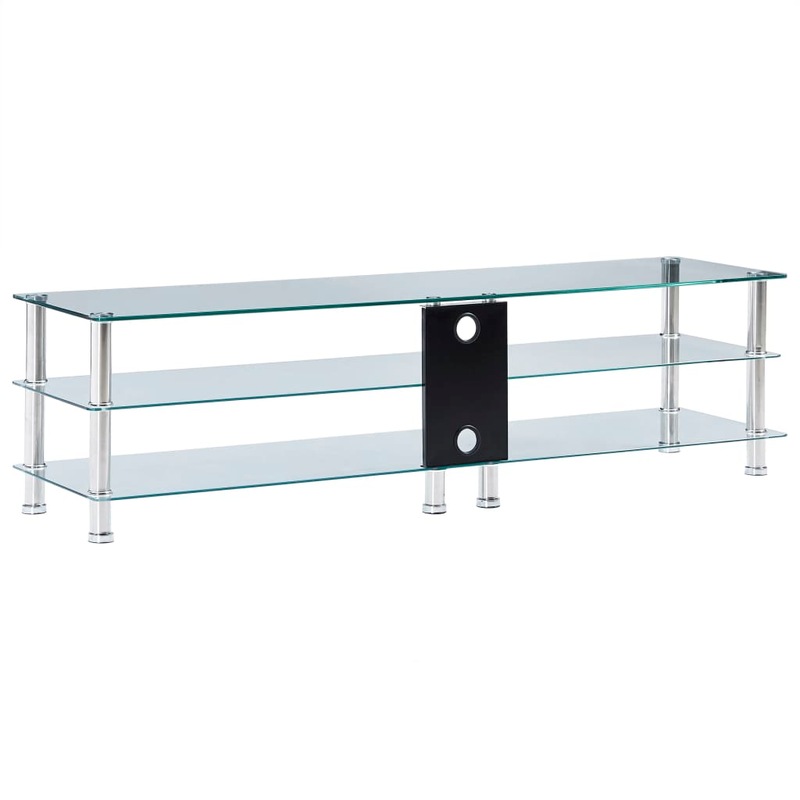 TV Stand Transparent 150x40x40 cm Tempered Glass - MyDeal
