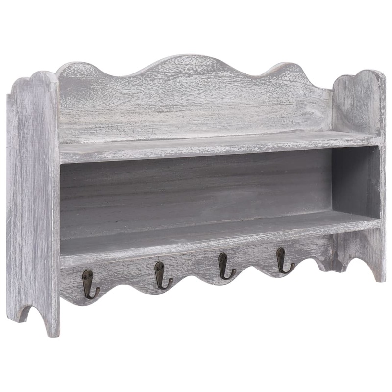 Buy Wall Mounted Coat Rack Grey 50x10x30 cm Wood vidaXL - MyDeal