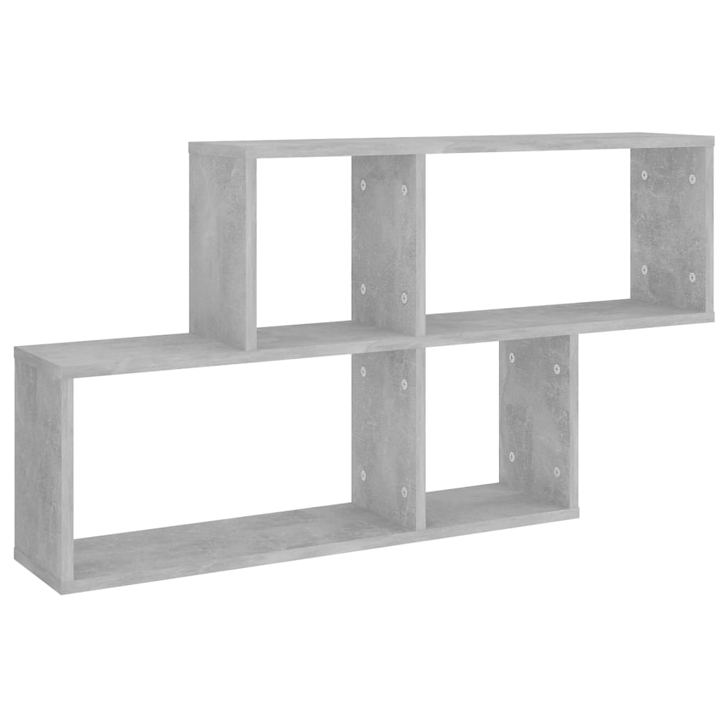 Buy Wall Shelf Concrete Grey Chipboard Storage Display Organiser ...