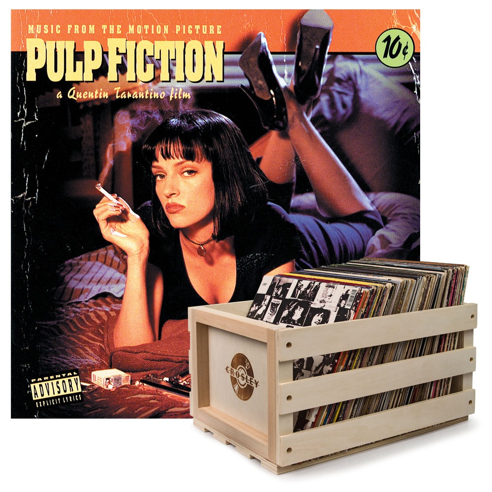 Buy Crosley Record Storage Crate & Various Artists Pulp Fiction - Vinyl ...