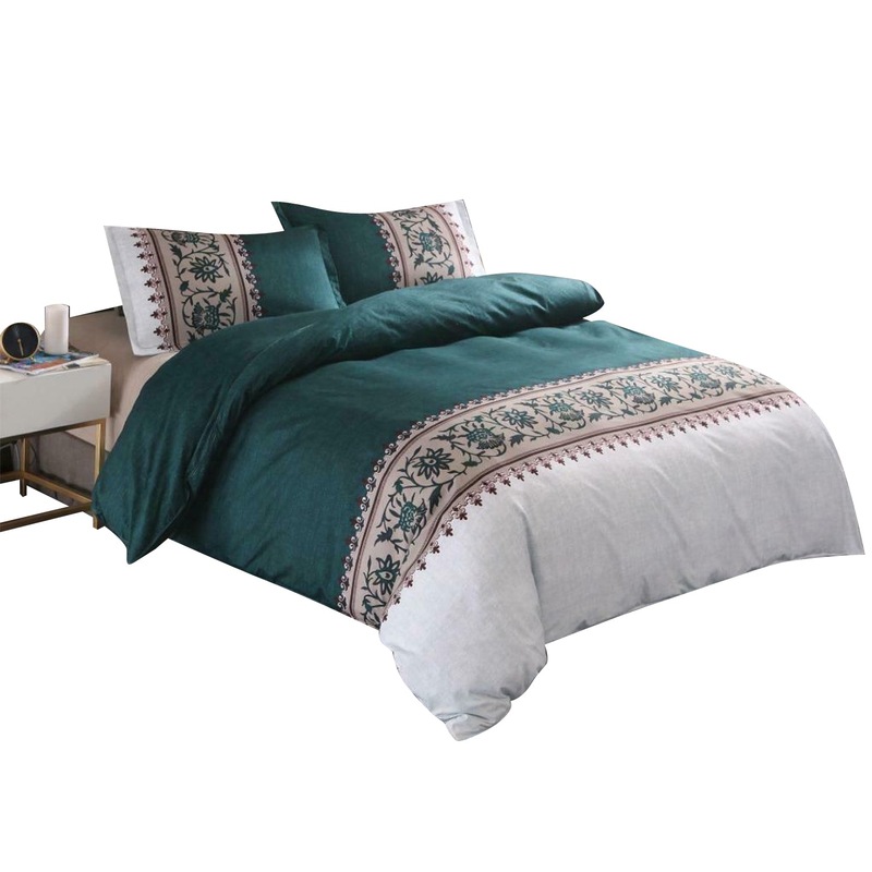 Buy Bohemian Jade Ultra Soft Quilt Doona Duvet Cover Set Single Double ...