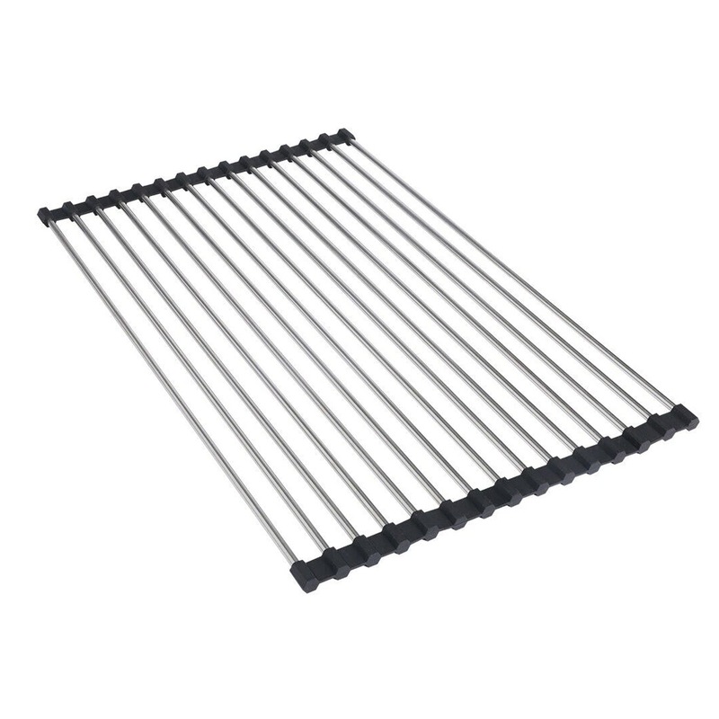 Buy Dish Rack Drying Drainer Over Sink Stainless Steel Rack Roll Up