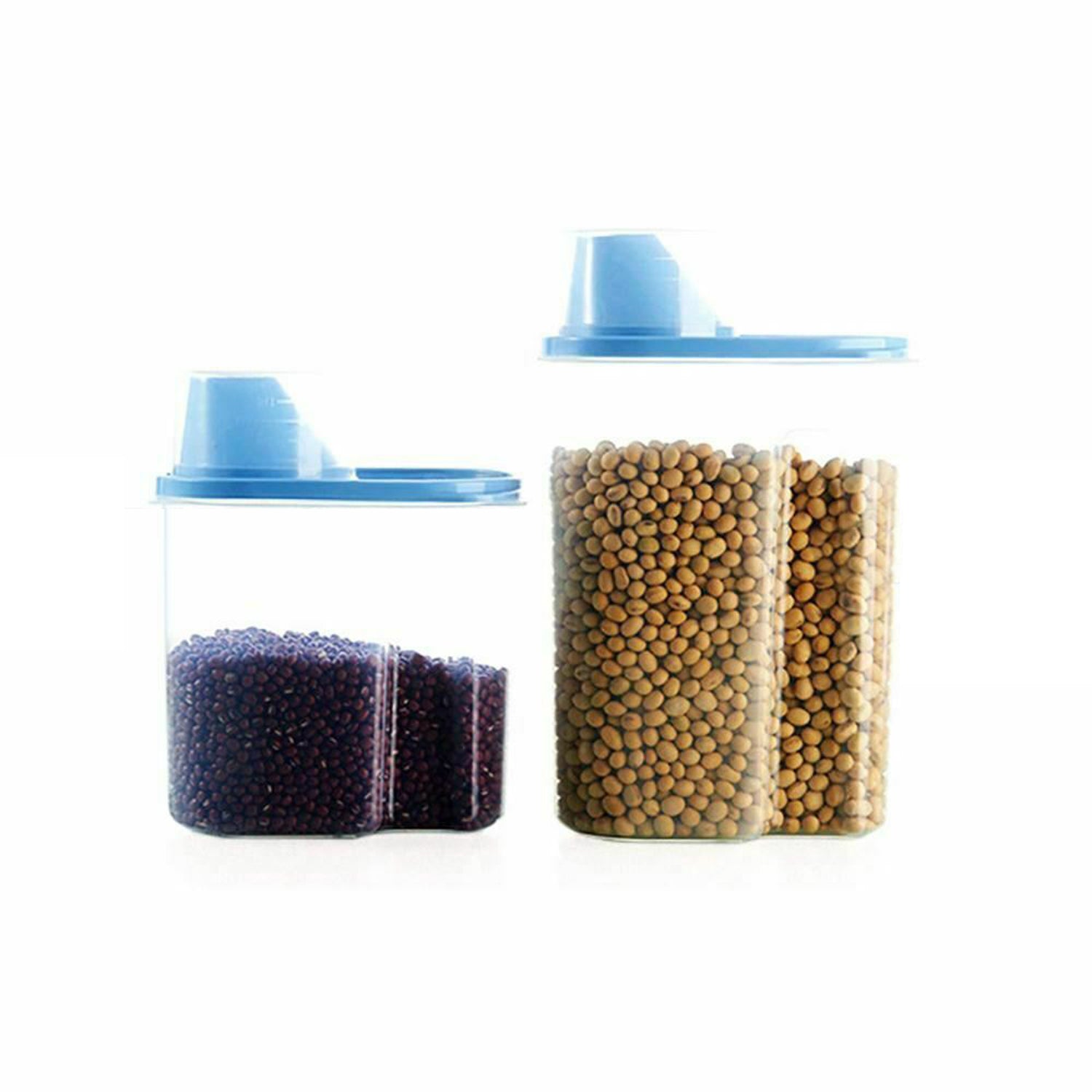 Buy Plastic Dried Food Storage Containers Lids Box Jars Airtight Cereal ...