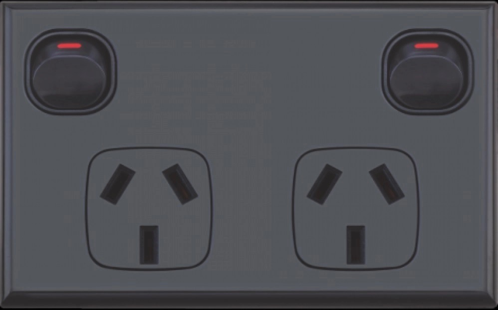 Buy Black GPO Dual Power Point Socket - Matte Black - MyDeal Australia
