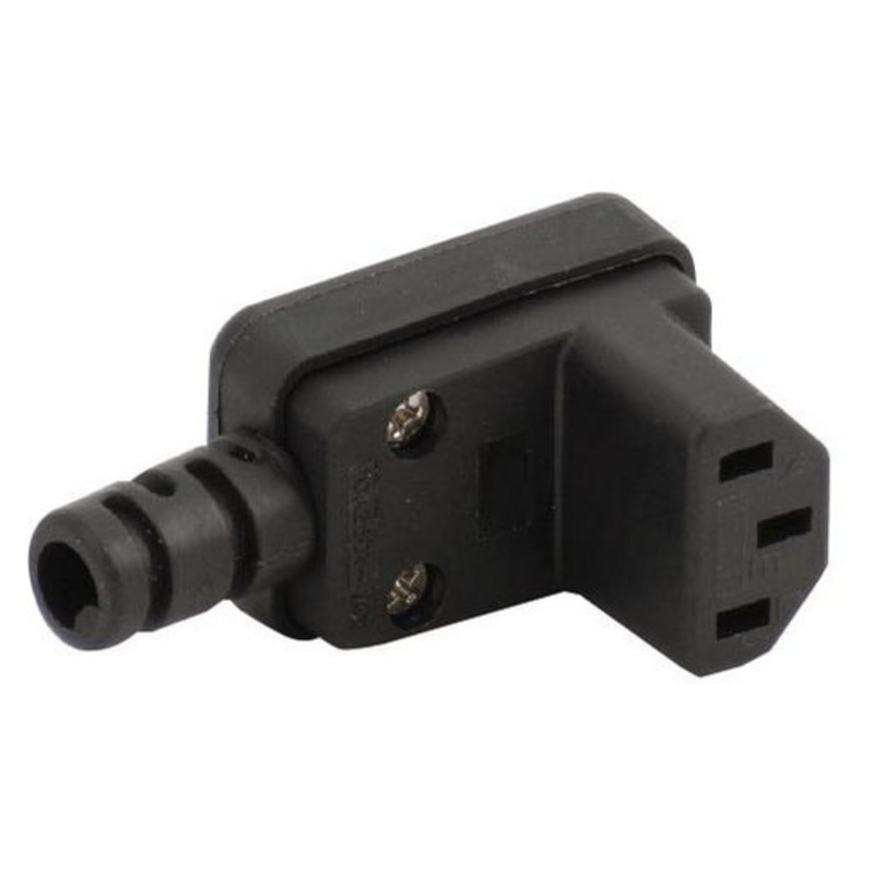 Buy C13 IEC Inline Right Angle 10A Mains Rewireable Socket - MyDeal