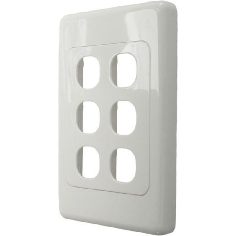 Buy CLIPSAL® Compatible 6 Gang Wall Plate - MyDeal