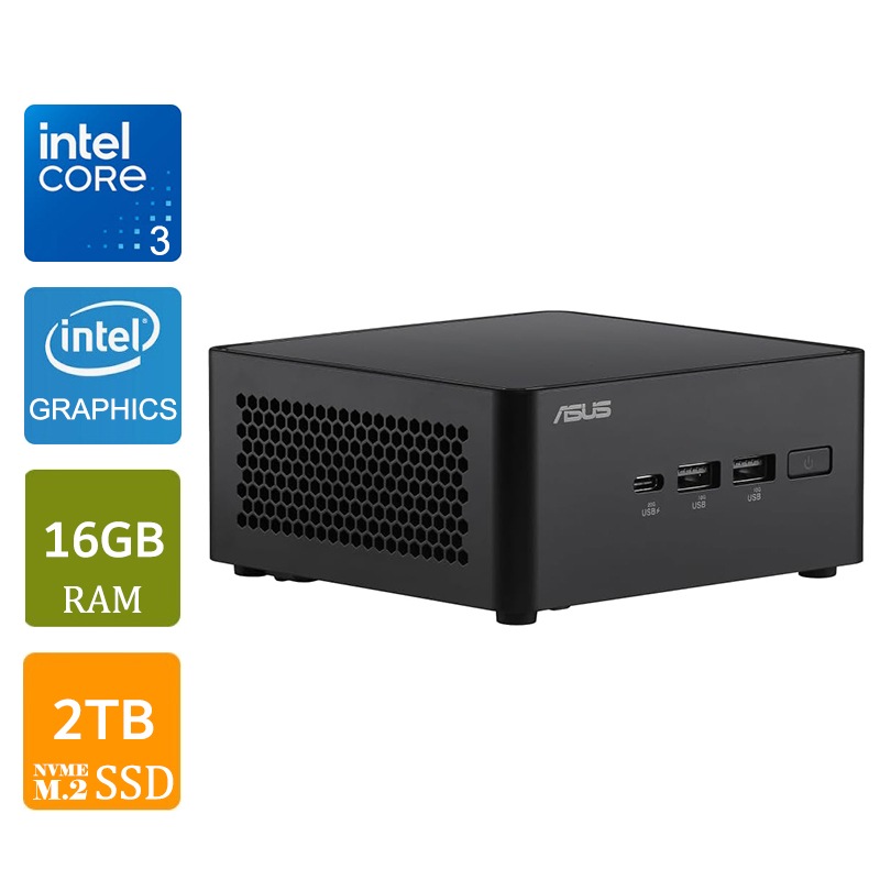 Buy Asus NUC 14 Pro Mini PC, Intel Core 3 100U, 16GB RAM, 2TB NVMe SSD ...
