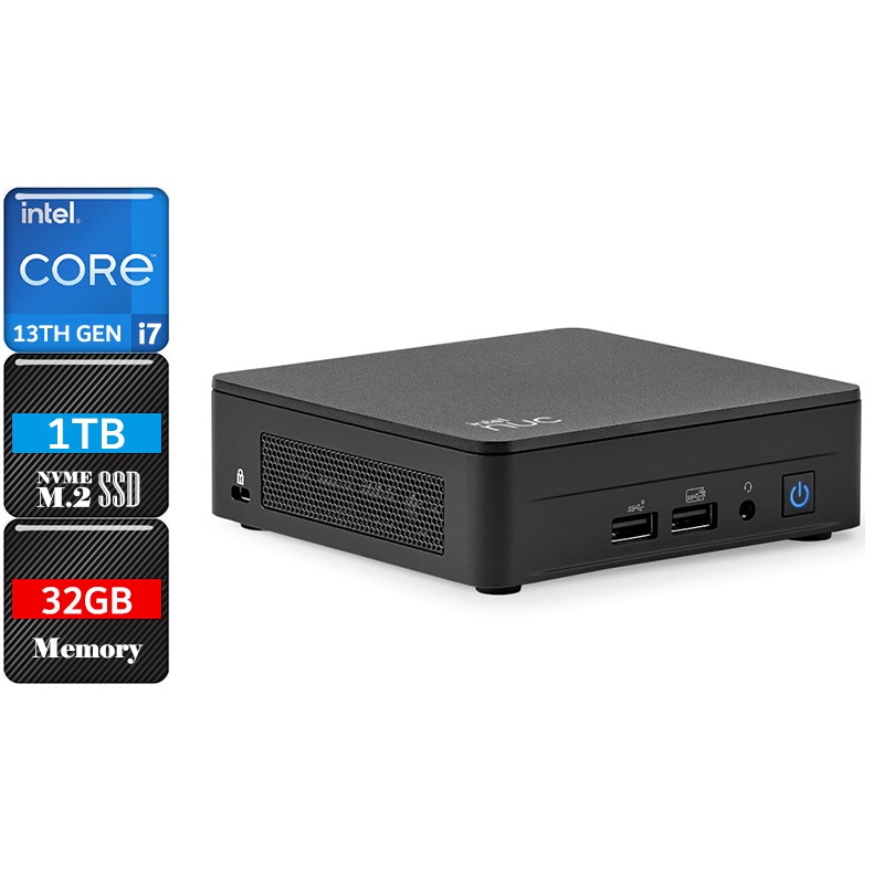 Buy Intel RNUC13ANKI70000-A6 NUC 13 Pro Mini PC System, 13th Gen Core ...