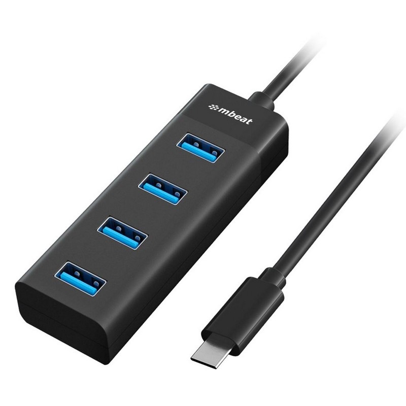 Buy mbeat USB-C to 4-Port 3.0 Hub Black Plug-and-play, Compact Design, Lightweight [MB-C3H-4K ...