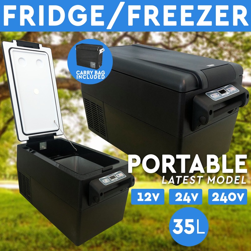 Buy NEW 35L Portable Fridge Freezer 12V/24V/240V Camping Car Boating ...