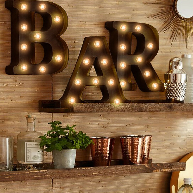Buy Metal Number/Alphabet LED Letter Lights Light Up Standing Hanging ...