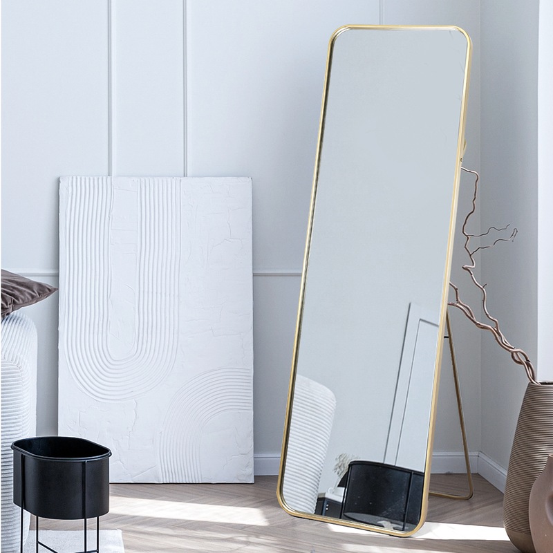 Buy Yezi Full Length Wall Mirror 1.7m Floor Free Standing Makeup Mirrors Gold Frame - MyDeal