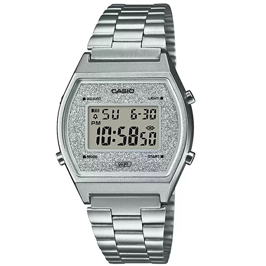 Buy Casio Silver Glitter Unisex Classic Style Digital Watch B640WDG-7 ...