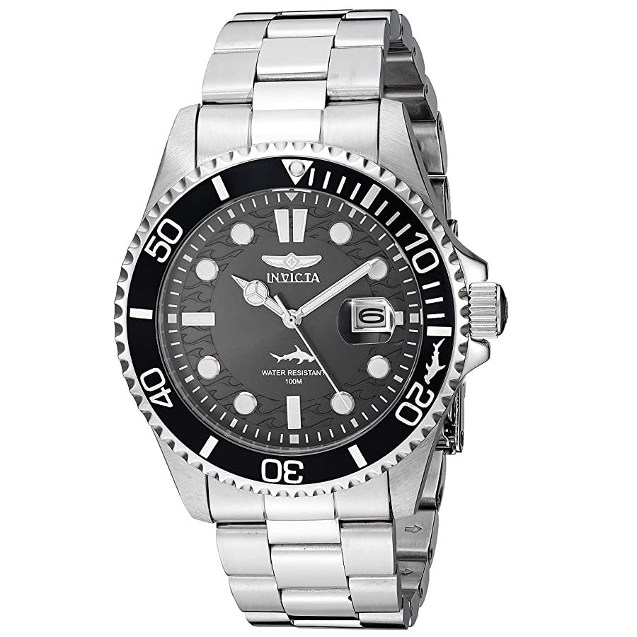 Buy Invicta Pro Diver Silver/Black Men's 100m Stainless Steel Quartz ...