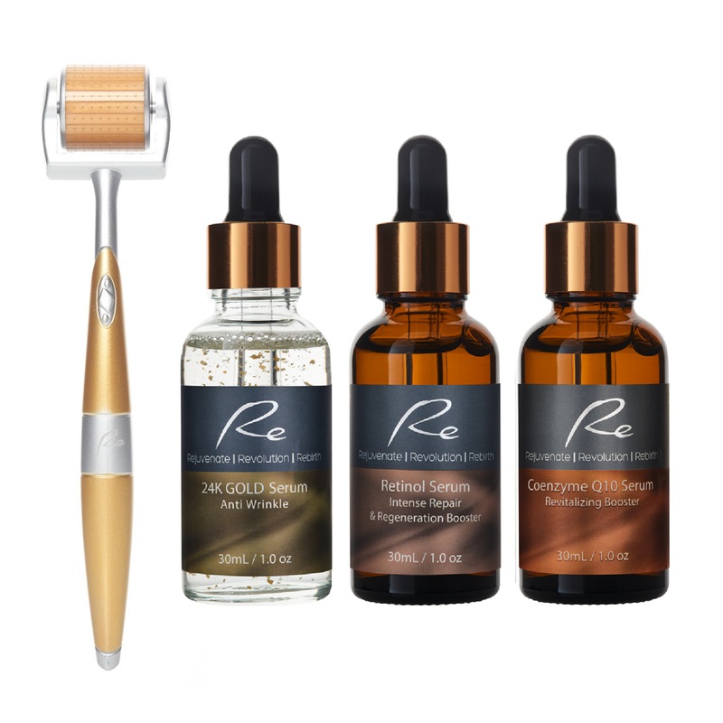 Buy Re Eyes&Face Micro-Needle Derma Roller + 24K Gold + Retinol ...