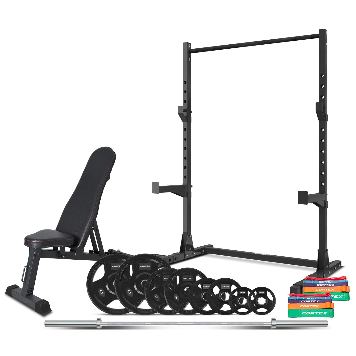 Buy CORTEX 95kg SR-3 Squat Rack Home Gym Package - MyDeal Australia