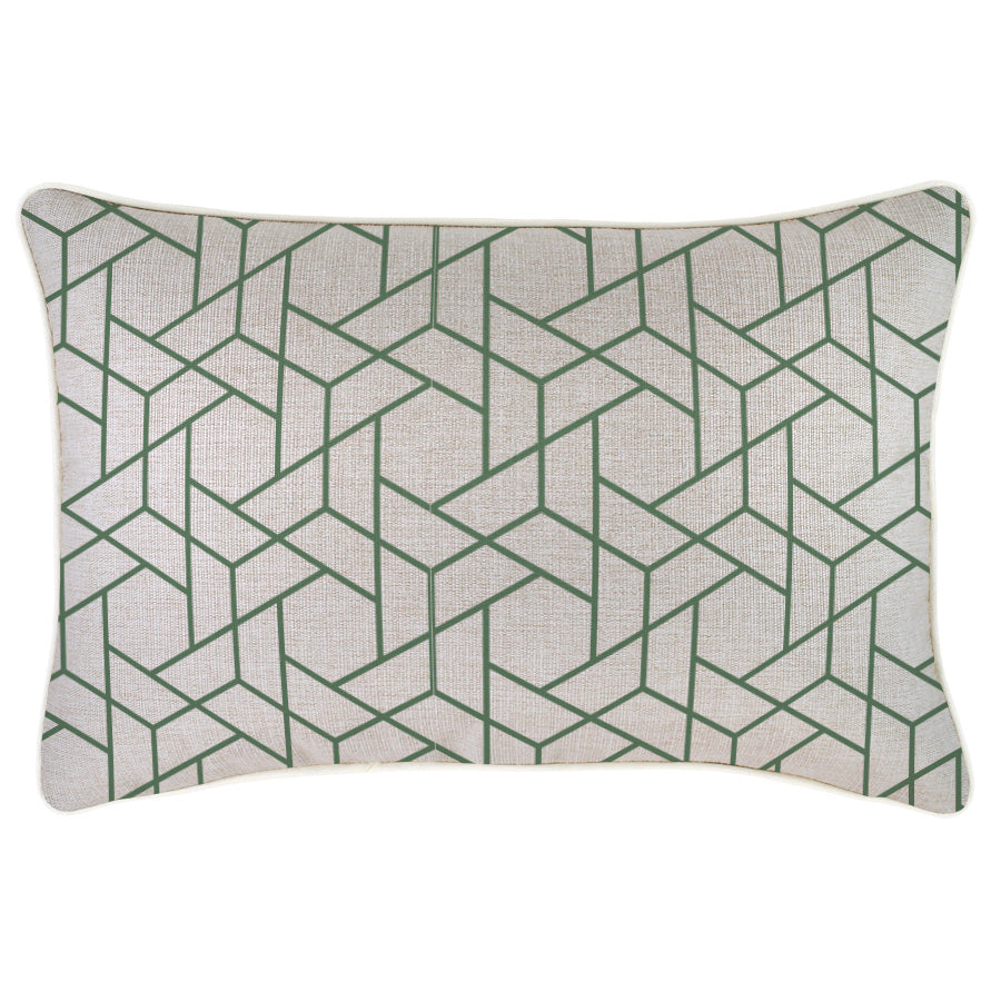 Buy Cushion Cover-With Piping-Milan Green-35cm x 50cm - MyDeal Australia