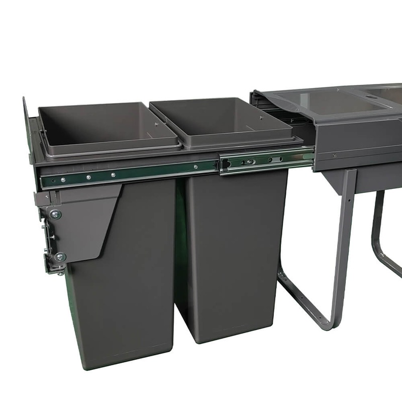 Buy Elite Domestique PLUS 60L Twin Slide Out Concealed Waste Bin with ...