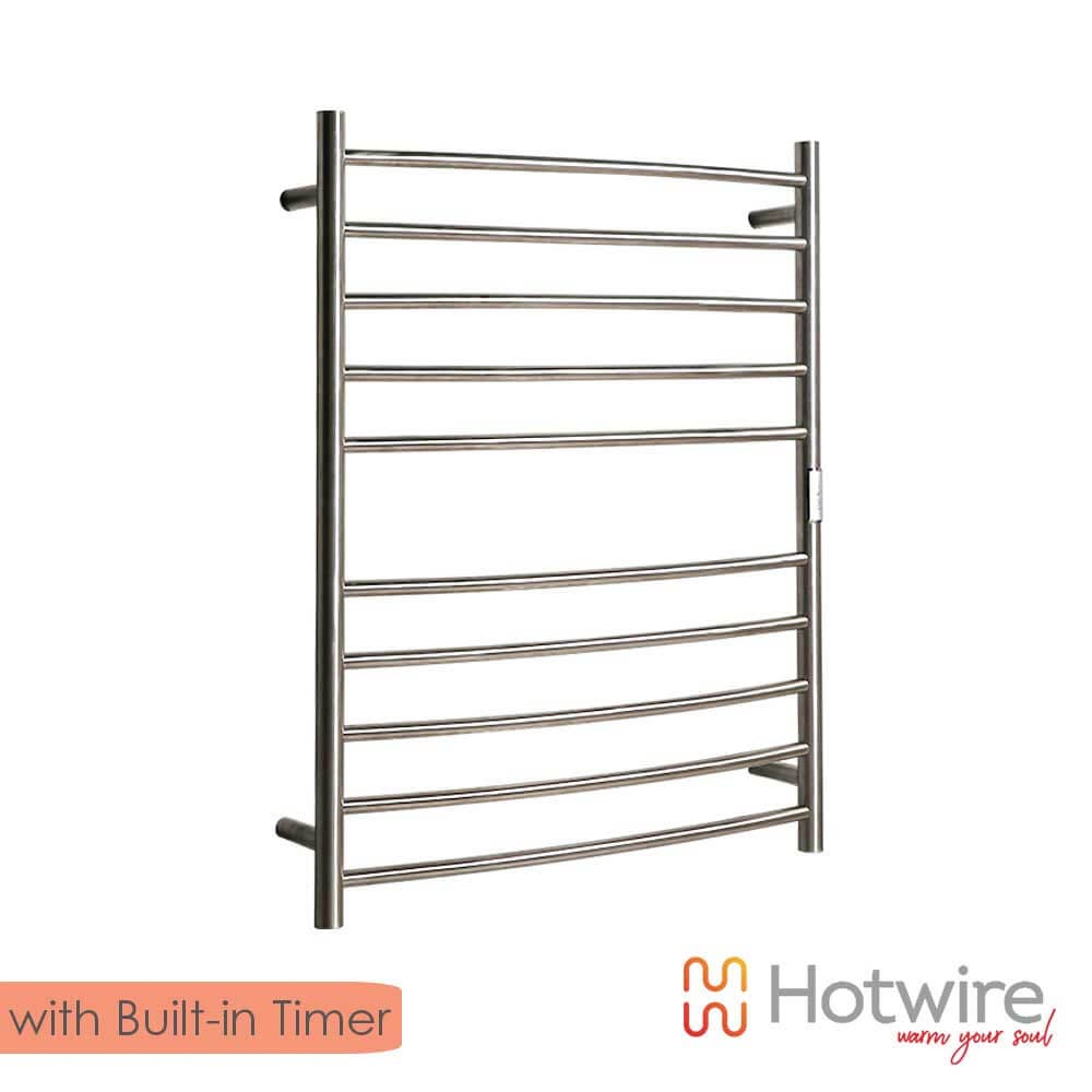 Buy Hotwire Heated Towel Rail - Curved Round Bar (H900mmxW700mm) with ...