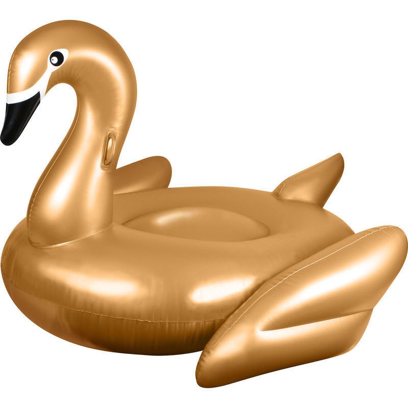 Buy Giant Inflatable PVC Swan Pool Float in Gold 117cm - MyDeal Australia