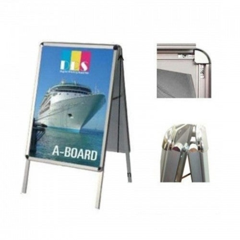 Buy TCS 2pc A1 A Frame Sign Board Poster Stand in Silver - MyDeal