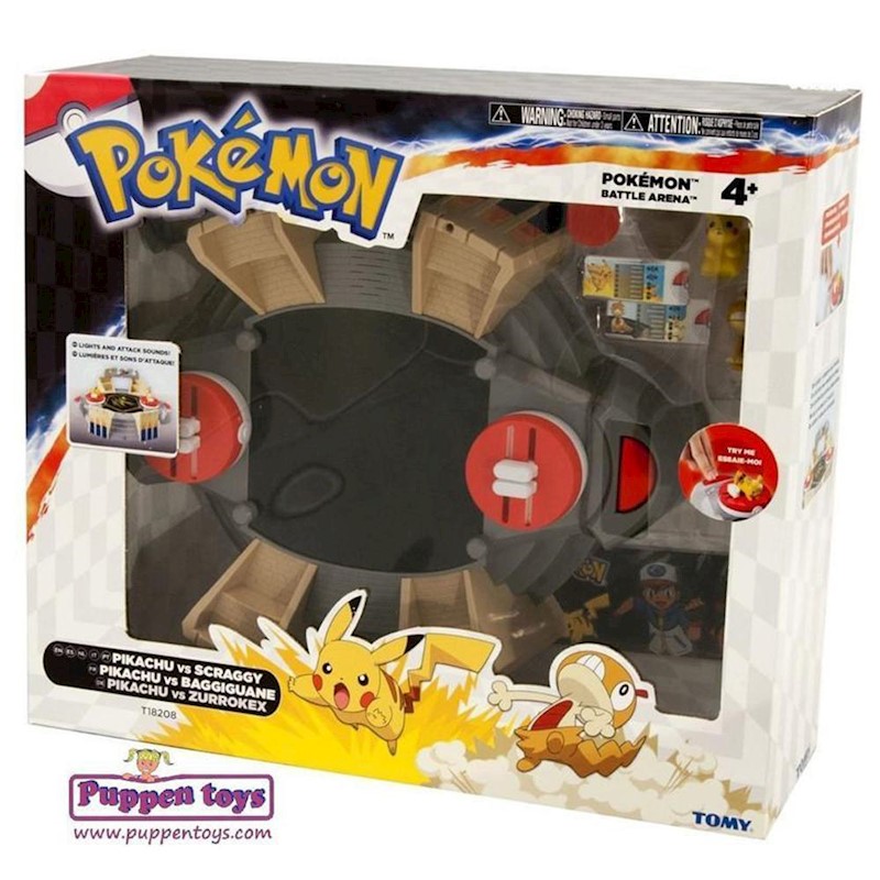 Buy Pokemon Battle Arena Pikachu VS Scraggy TOMY Licensed - MyDeal ...