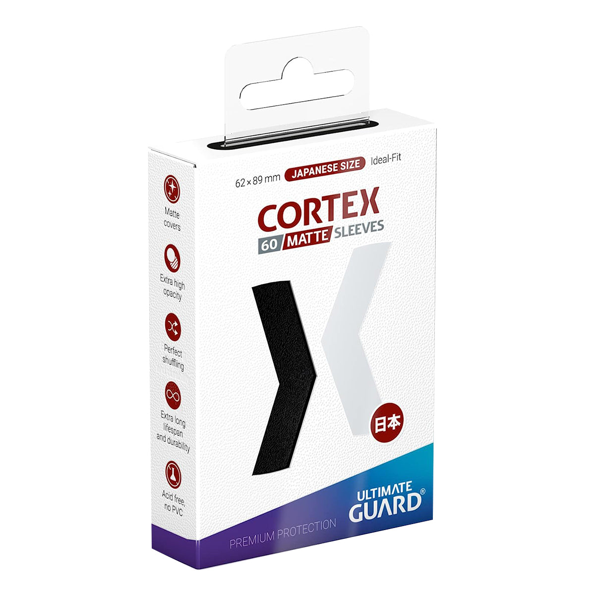 Buy Ultimate Guard Cortex Sleeves Japanese Size Matte Black 60ct ...