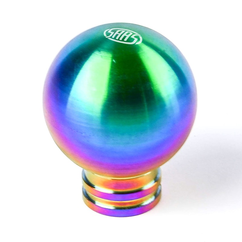Buy SAAS Billet Shifter Gear Knob Neo Titanium Finish Ball Shaped ...