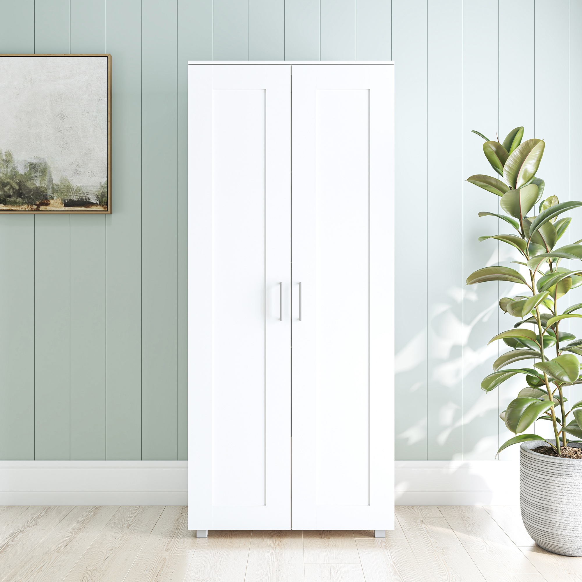 Buy Montreal Broom Cupboard 2 Door White MyDeal