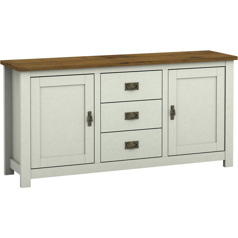 Buy Shannah 3 Door 3 Drawer Buffet - Light Grey Cottage Oak - MyDeal ...